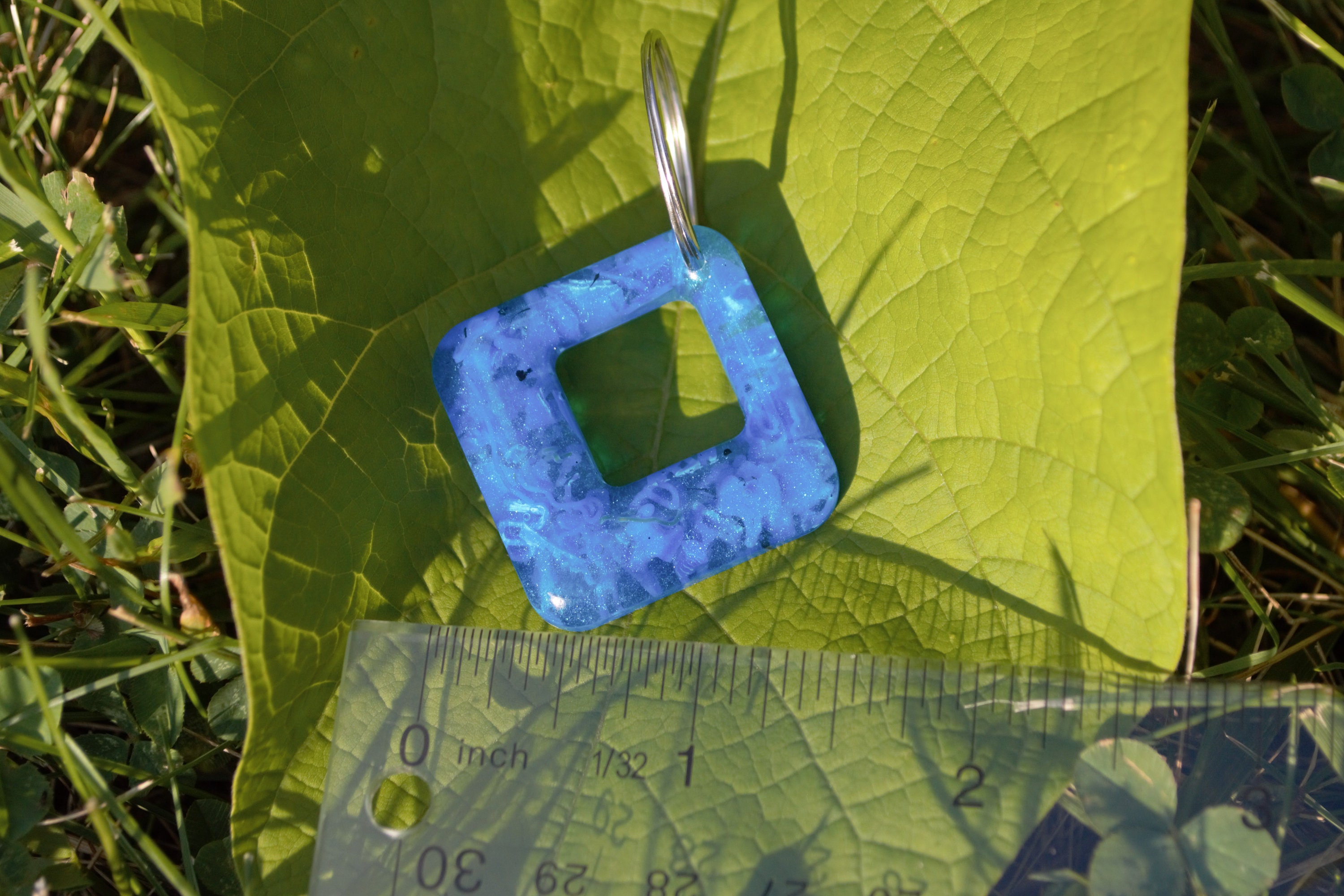 Blue Recycled Plastic Resin Keychain - Etsy