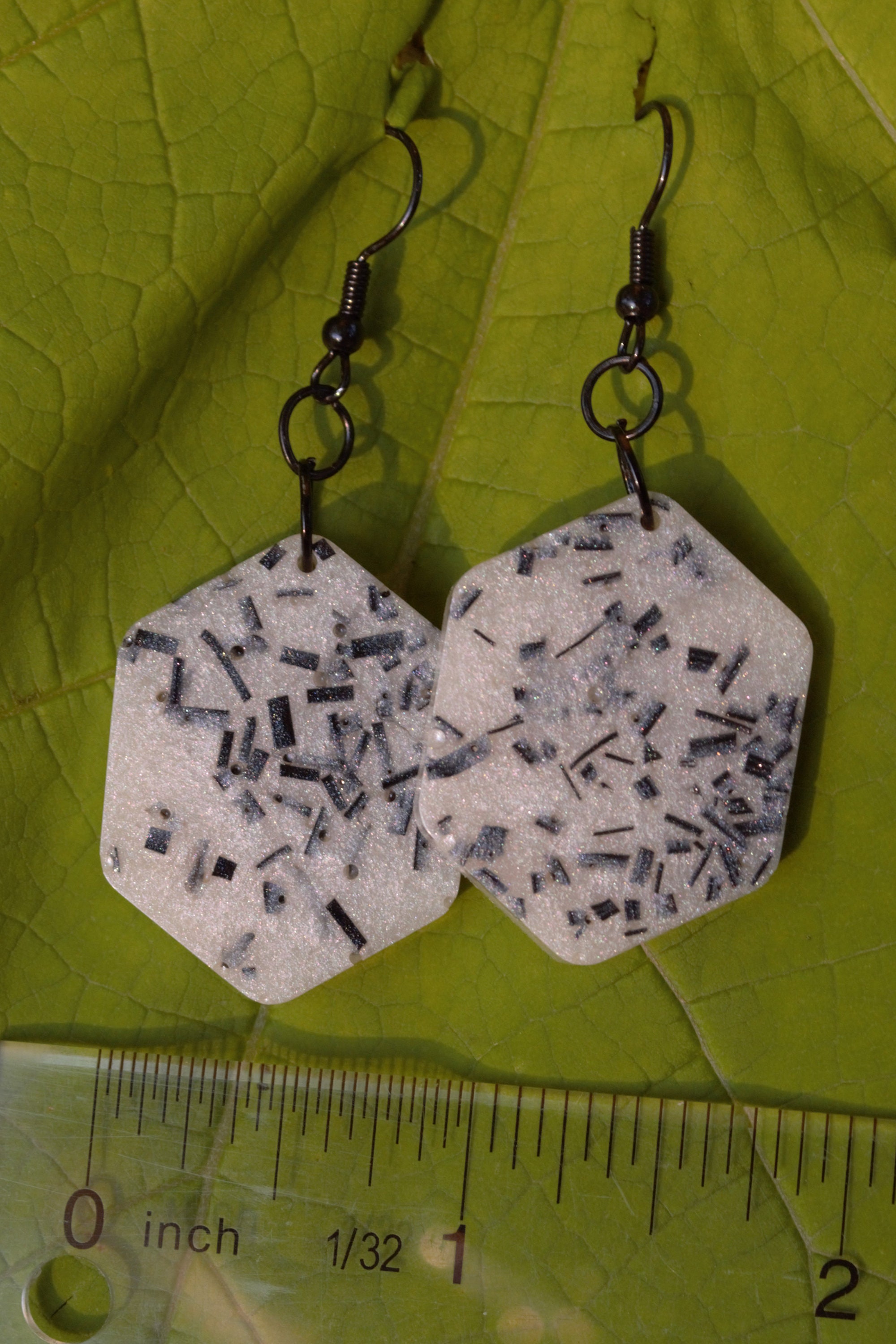 Recycled Plastic Hexagon Epoxy Resin Earrings - Etsy