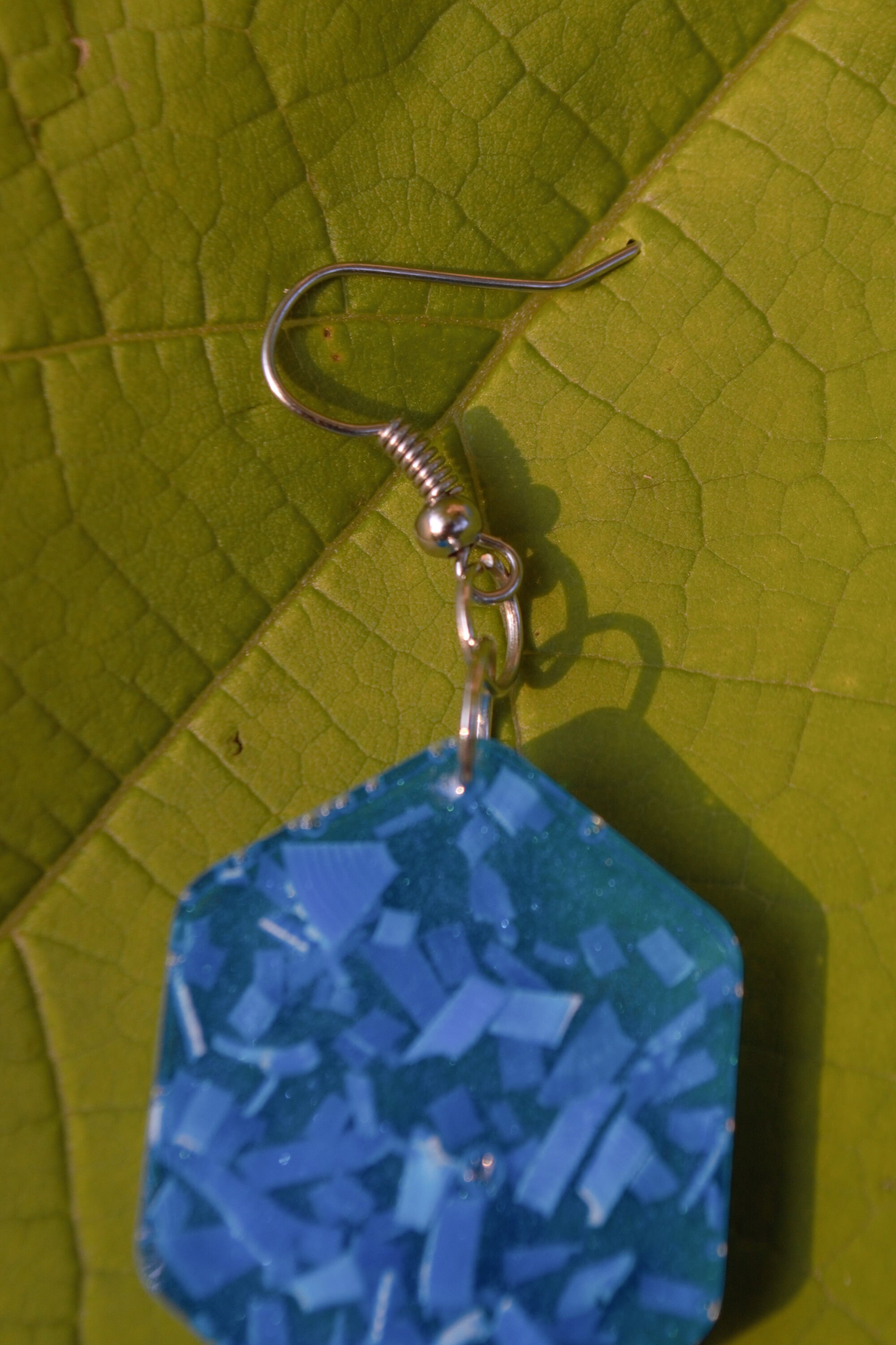 Recycled Plastic Hexagon Epoxy Resin Earrings - Etsy