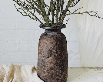 brown stone vase