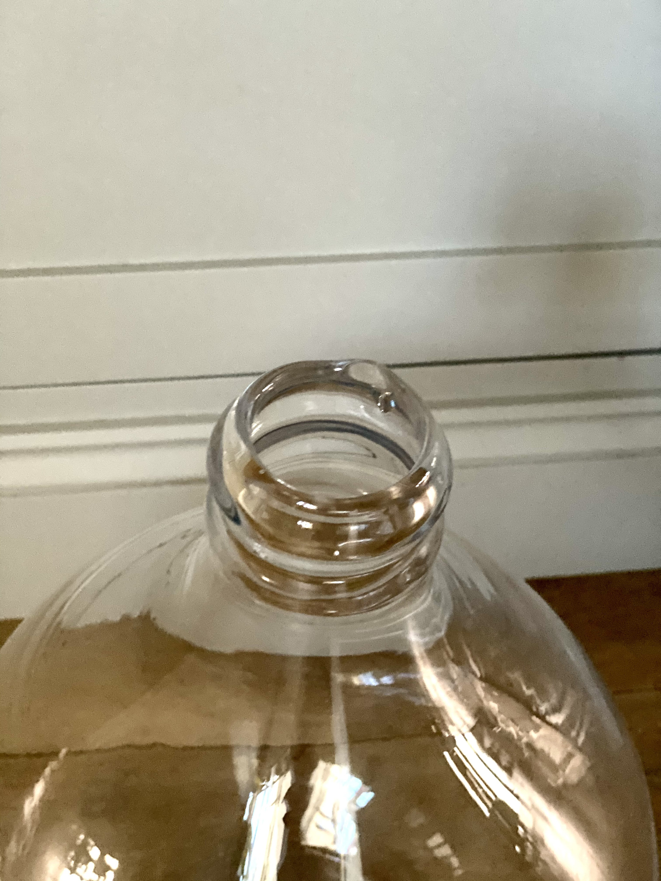 Large Clear Recycled Glass Vase Bottle Neck Narrow Opening | Etsy