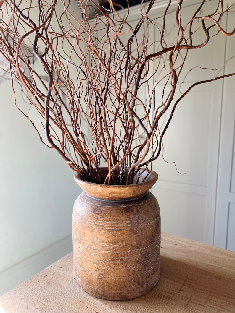 Rustic Clay Vase With Stripe Detail Natural Earthy Brown - Etsy UK