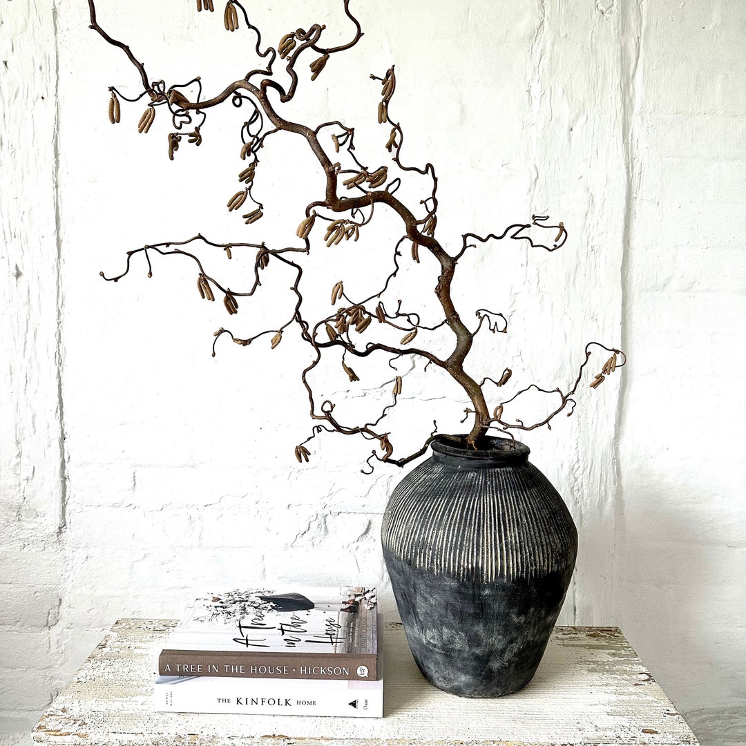 Handcrafted Rustic Stone Vase Grey Distressed Wabi Sabi Vessel for Home ...