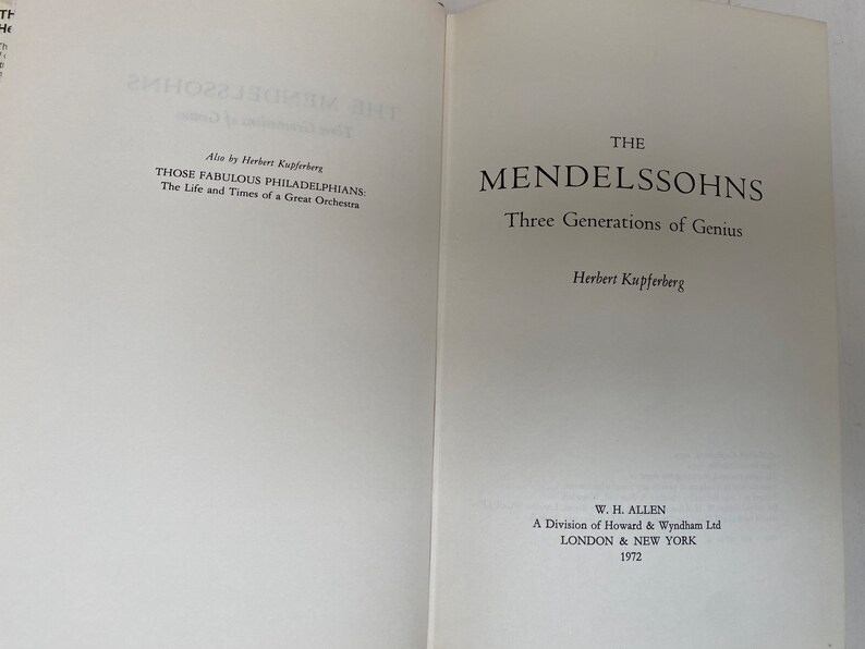 The Mendelssohns Three Generations of Genius by Herbert - Etsy