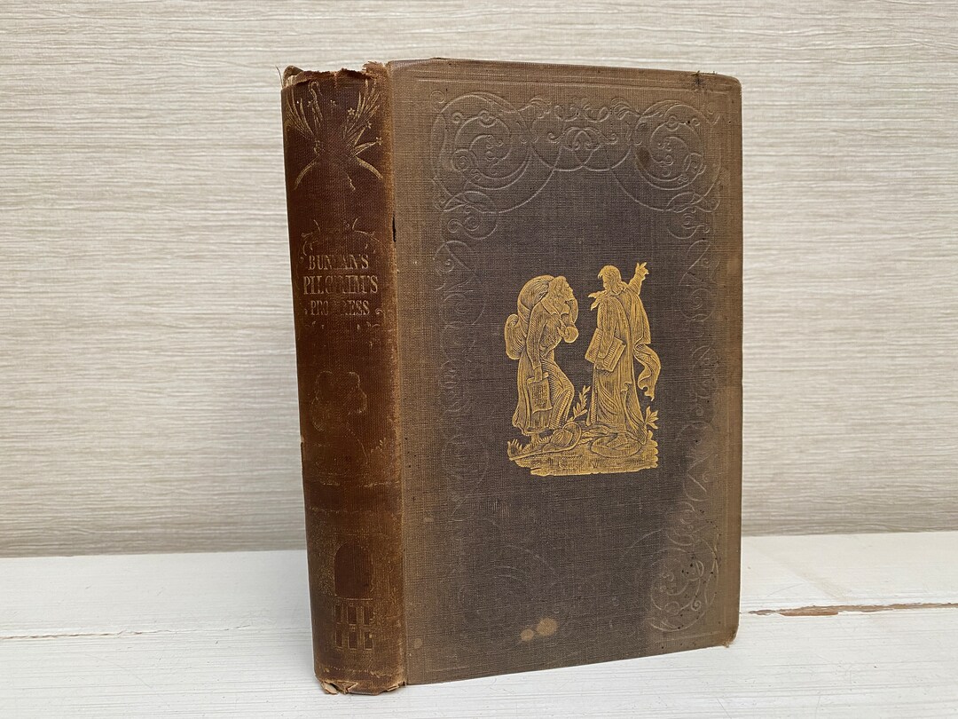 The Pilgrims Progress by John Bunyan Antique Hardback Book Religious ...