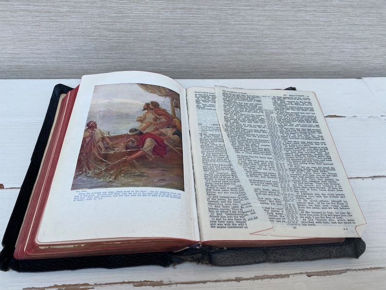 The Holy Bible Leather Antique Book Odhams Press Ltd - Etsy