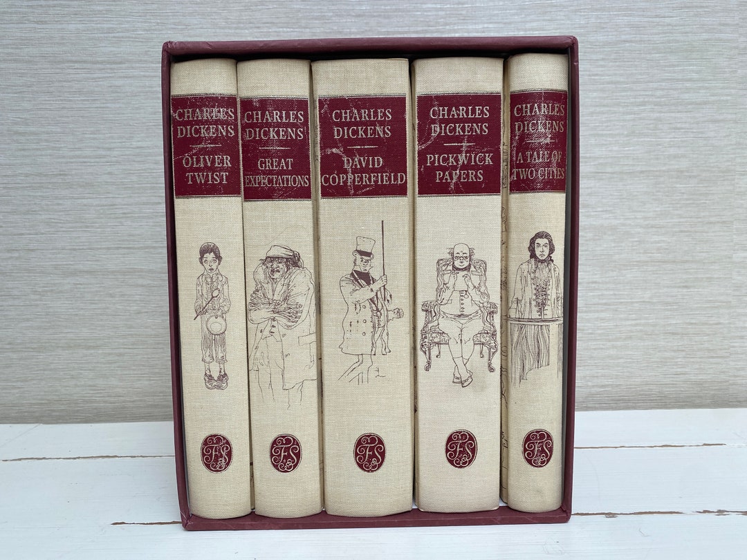 Charles Dickens Works 5 X Folio Society Illustrated Hardcover Book Set ...