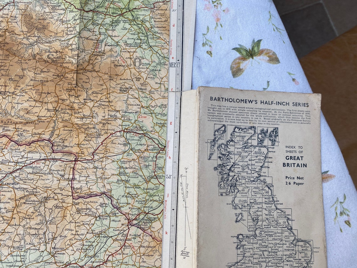 Vintage Bartholomews Map Exmoor Half Inch Contoured Sheet - Etsy UK