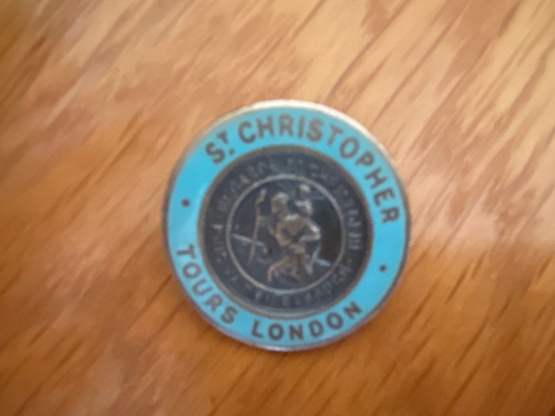 Vintage St Christopher Tours London Enamel Lapel Pin Badge - Etsy