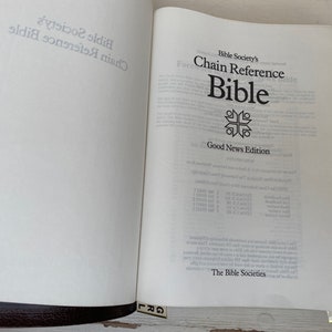 Bible Society Chain Reference Bible Good News Edition 1985 Leather ...