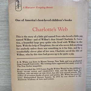 Charlottes Web by E B White 1973 Harper & Row Paperback Children's Book ...