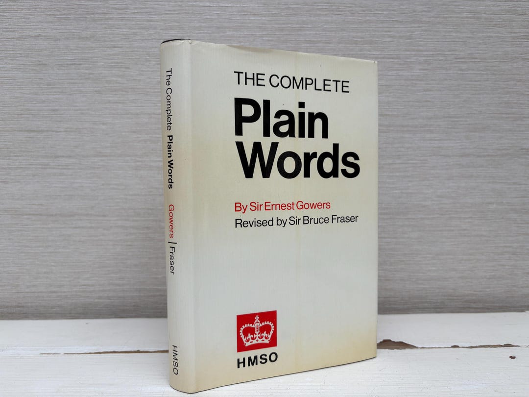 The Complete Plain Words by Sir Ernest Gowers Vintage Hardback Book ...