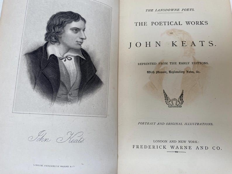 Keats the Lansdowne Poets Antique Illustrated Hardback Book Frederick ...