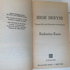 High Deryni by Katherine Kurtz 1980 Vintage Paperback Book - Etsy