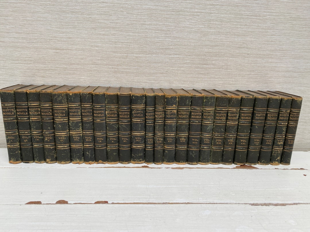 Scott's Novels 1877 Antique Leather Hardback Pocket Books by Sir Walter ...