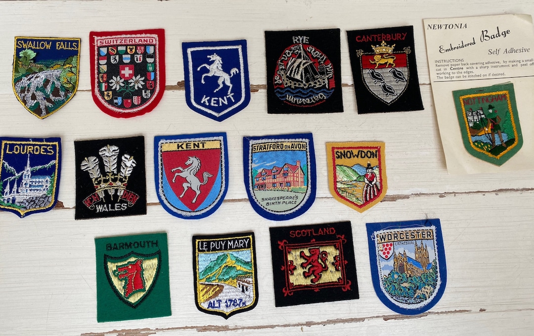 Vintage Embroidered Place / Country Badges Sew on - Souvenir ...