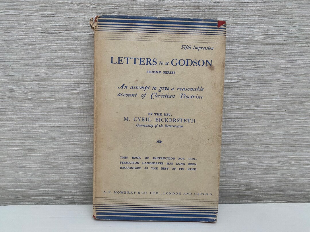 Letters to a Godson by the Rev Bickersteth 1934 Hardback Book - Etsy