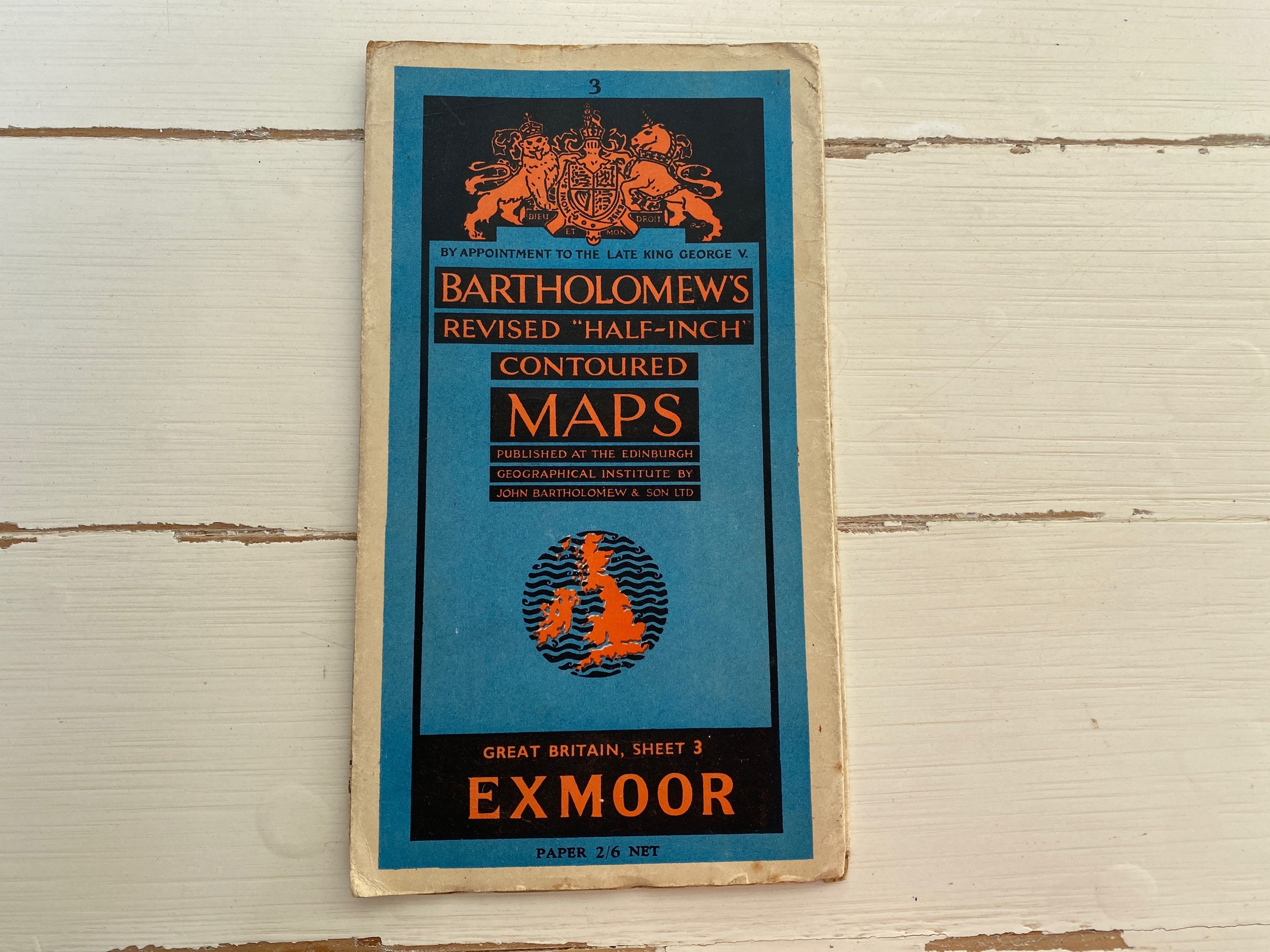 Vintage Bartholomews Map Exmoor Half Inch Contoured Sheet - Etsy UK