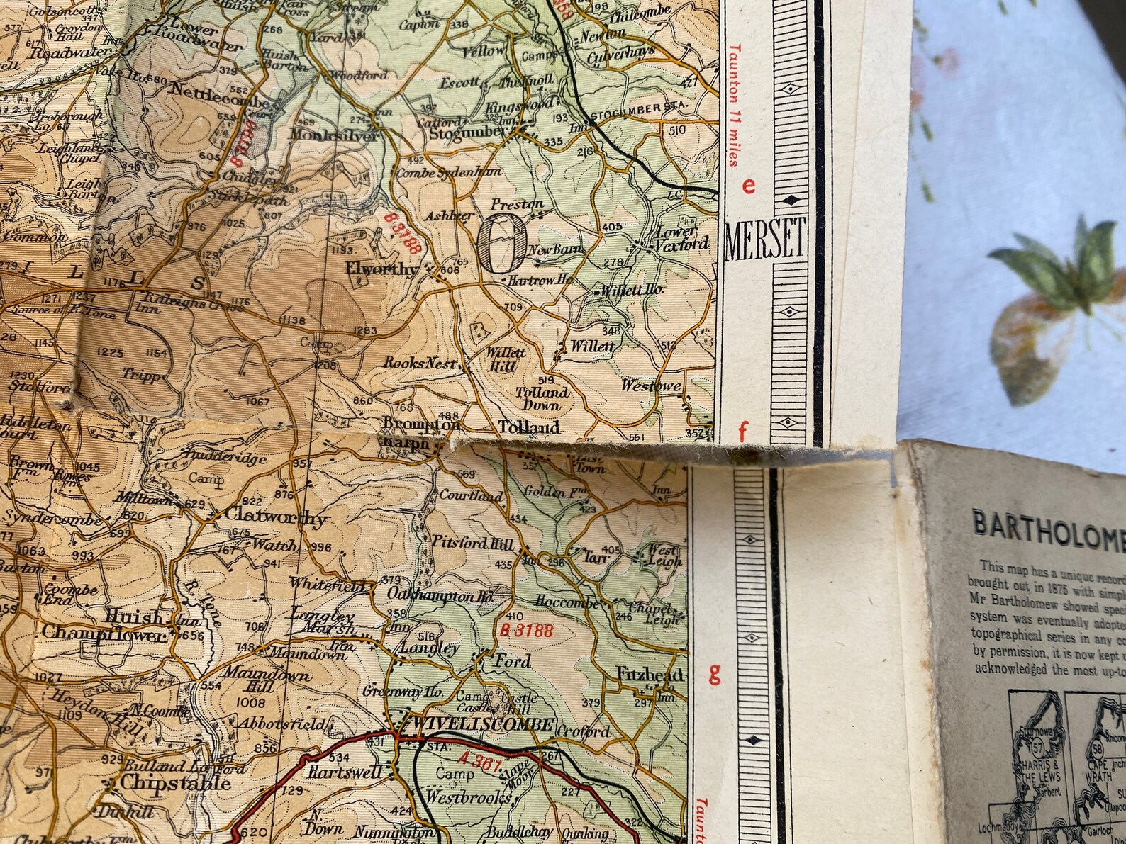 Vintage Bartholomews Map Exmoor Half Inch Contoured Sheet - Etsy UK