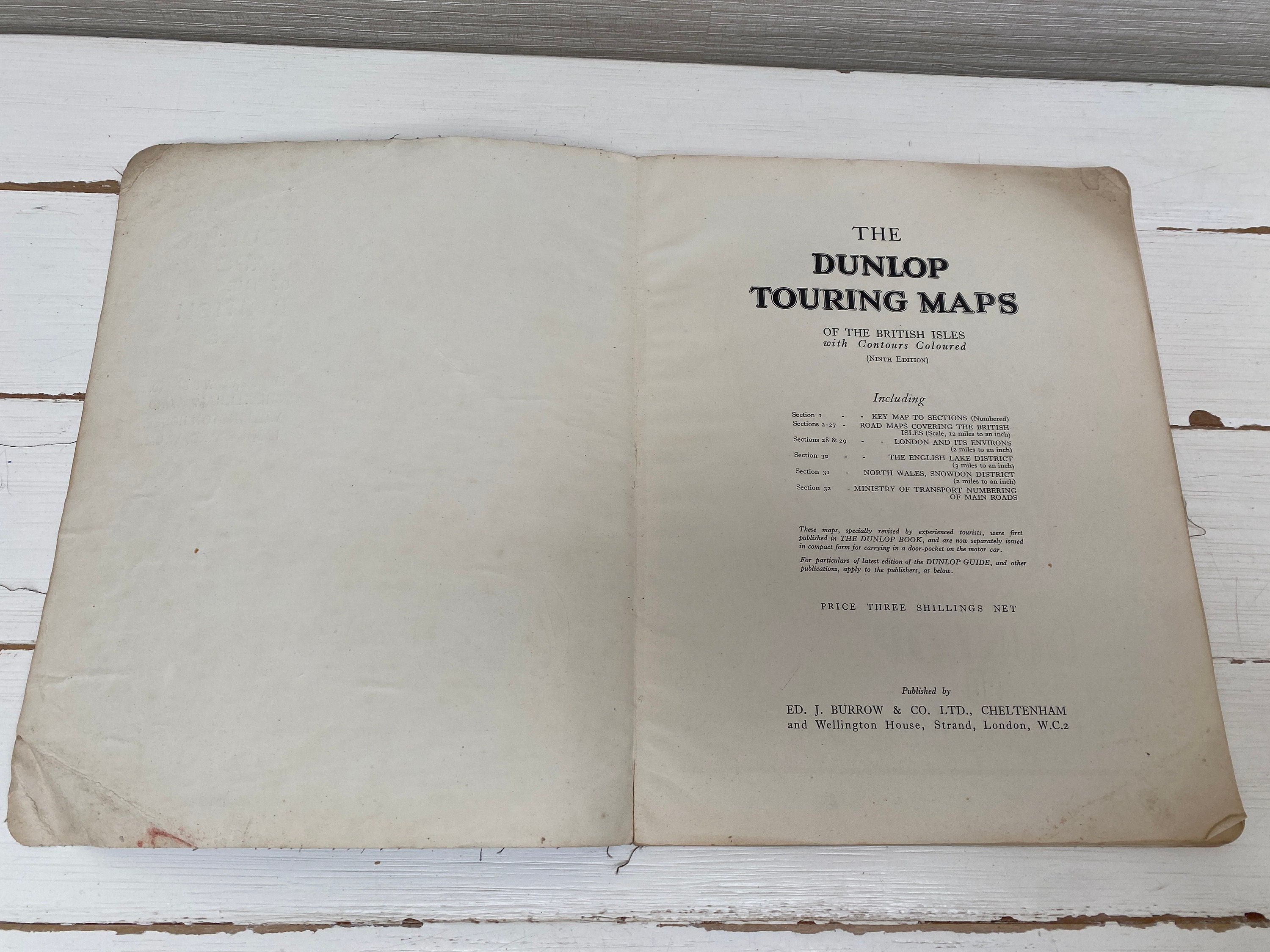 The Dunlop Touring Maps of the British Isles Ed J Burrow & Co. Ltd ...