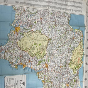 Touring DEVON Map Geographer's Map Company Ltd 1960’s ~ 2.5miles to the ...