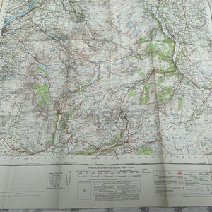Vintage Ordnance Survey Map Snowdon Sheet 107 Published 1953 One Inch ...