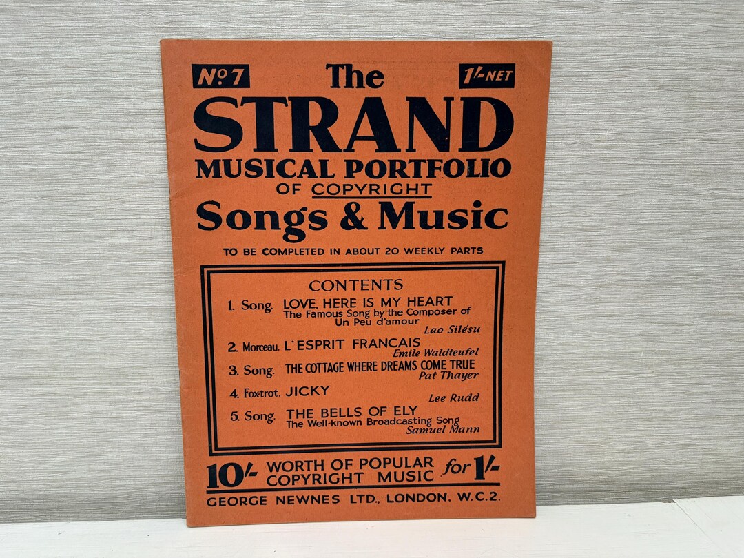 Vintage the Strand Musical Portfolio of Copyright Songs & Music Number ...