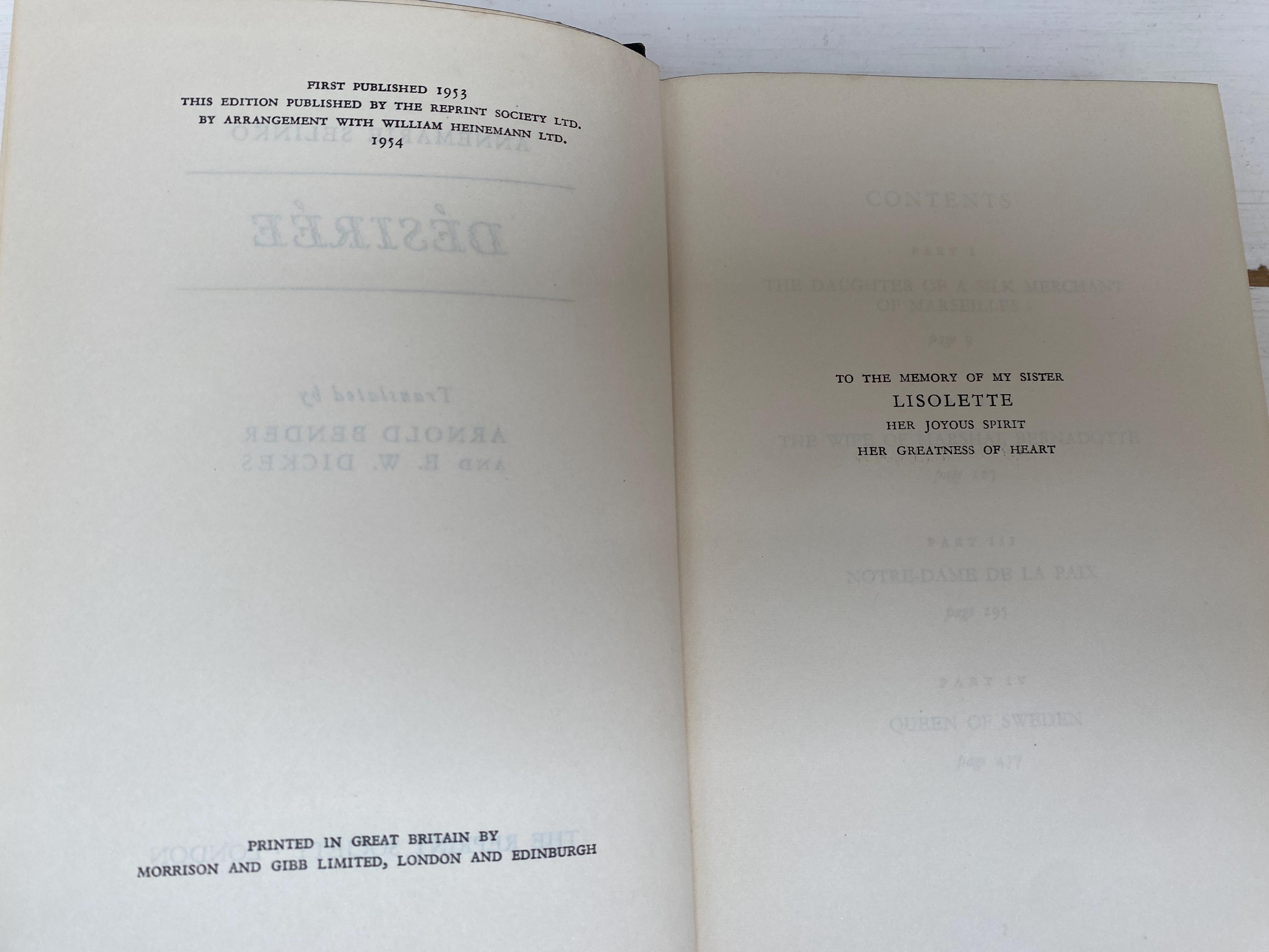 Desiree by Annemarie Selinko Vintage Hardback Book 1954 - the Reprint ...