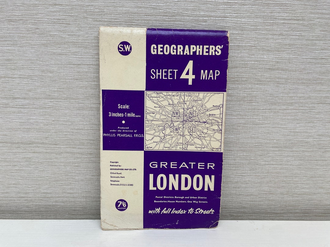 Vintage Geographers Sheet 4 Map Greater London - Etsy