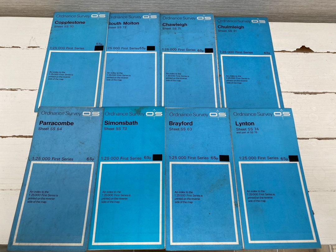 Vintage 1960s Ordnance Survey Paper Maps 1: 25000 - Various Sheets Sold ...