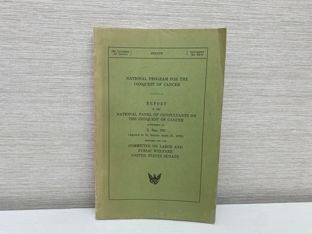 National Program for the Conquest of Cancer Paperback Book 1970 - Etsy