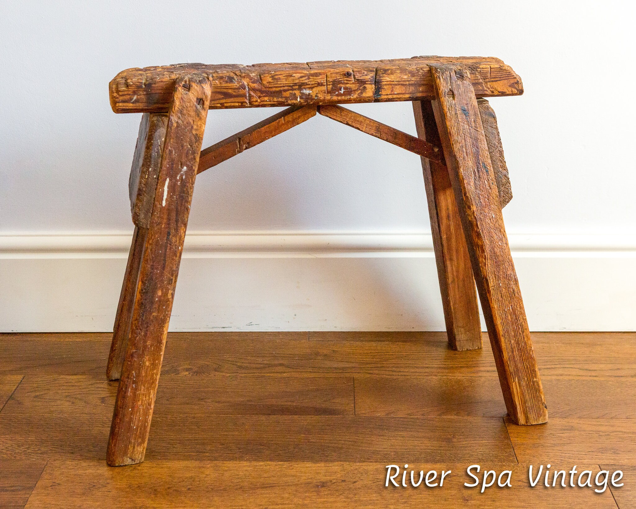 Vintage Rustic Industrial Decorative Sawhorse Carpenter's Trestle ...