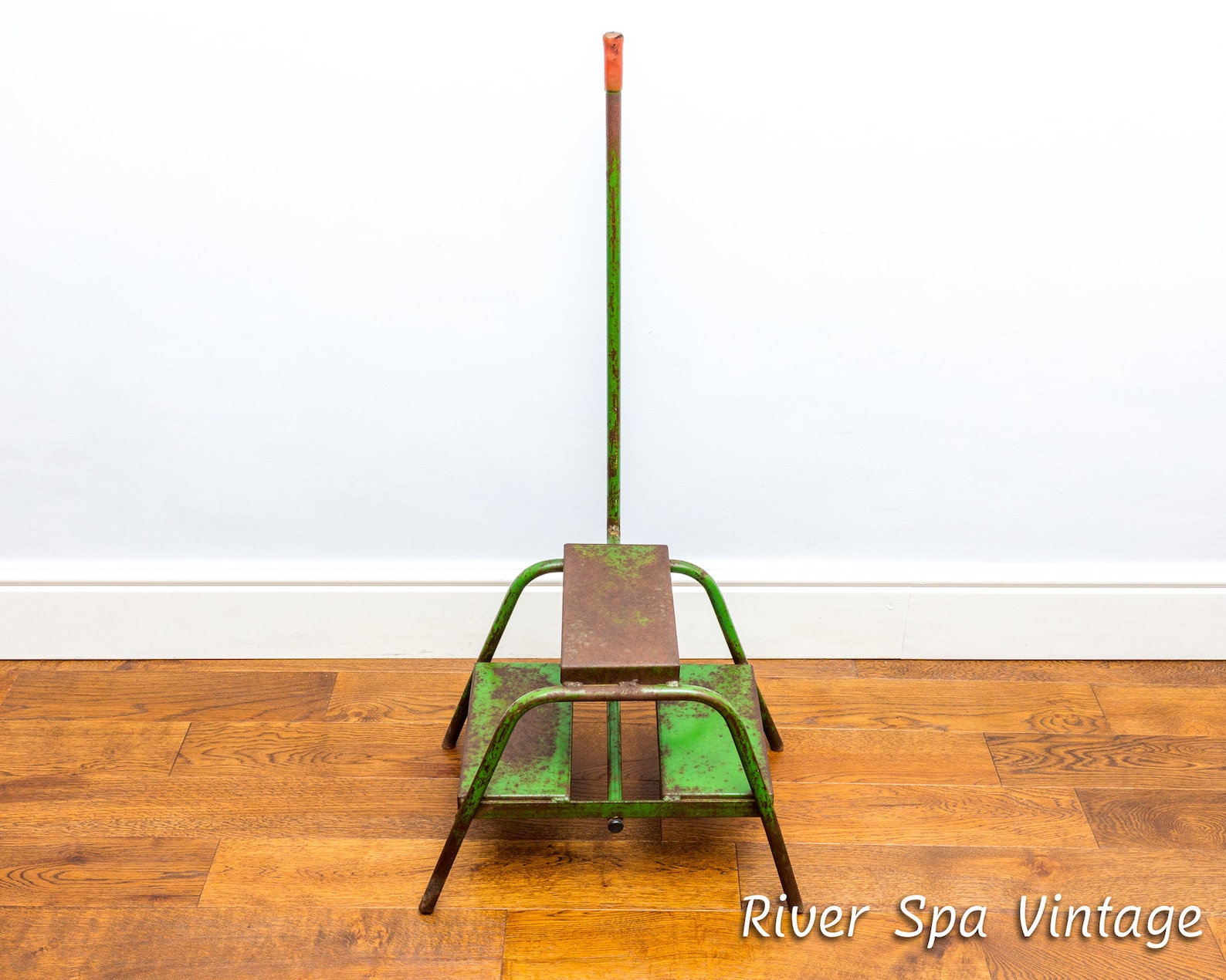 Early Mid Century Double Sided Shamrock Green Metal Steps With Handle ...