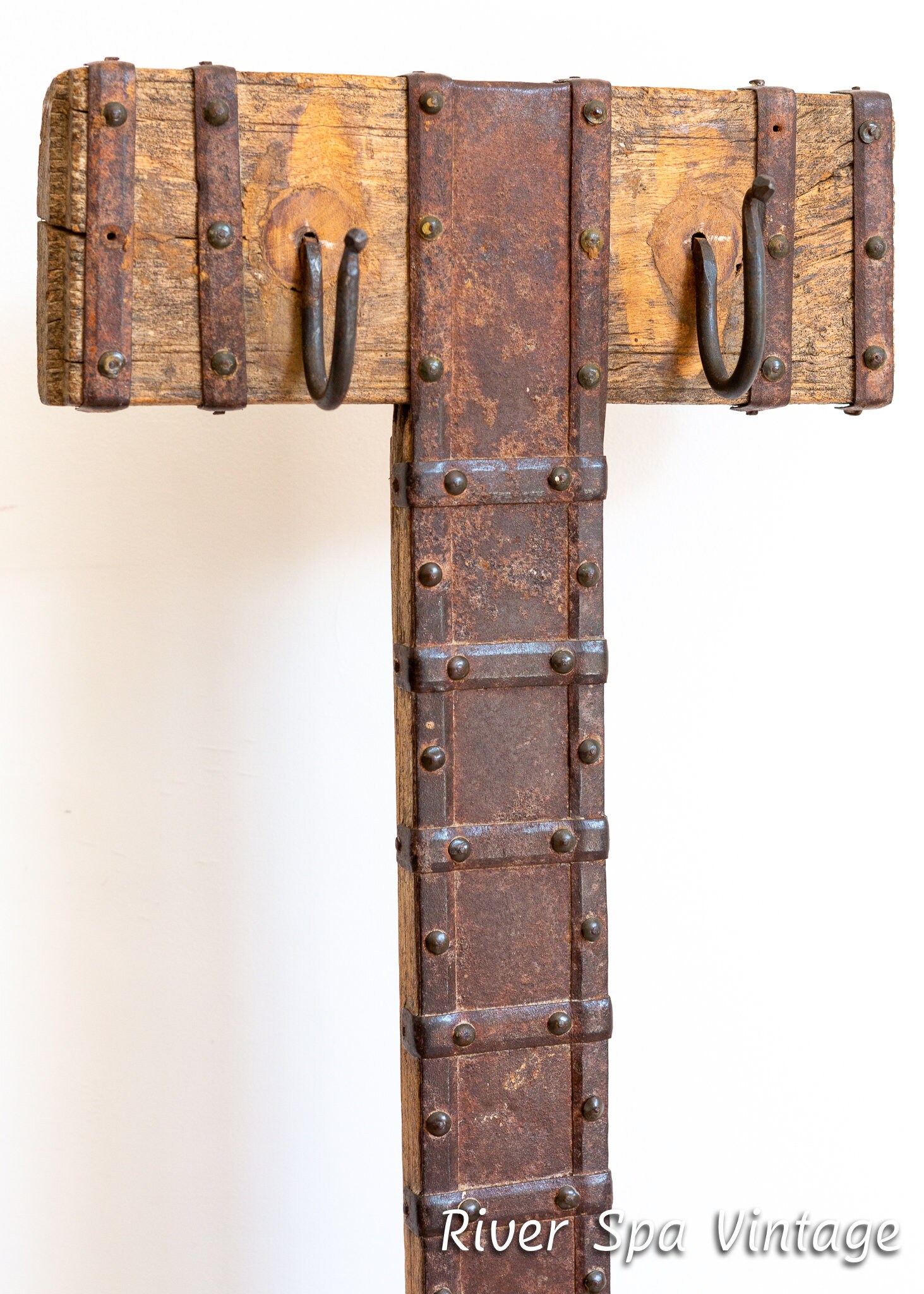 18th Century Rustic Gun Rack Horse Rack Tack Rack Oak Wrought Iron ...