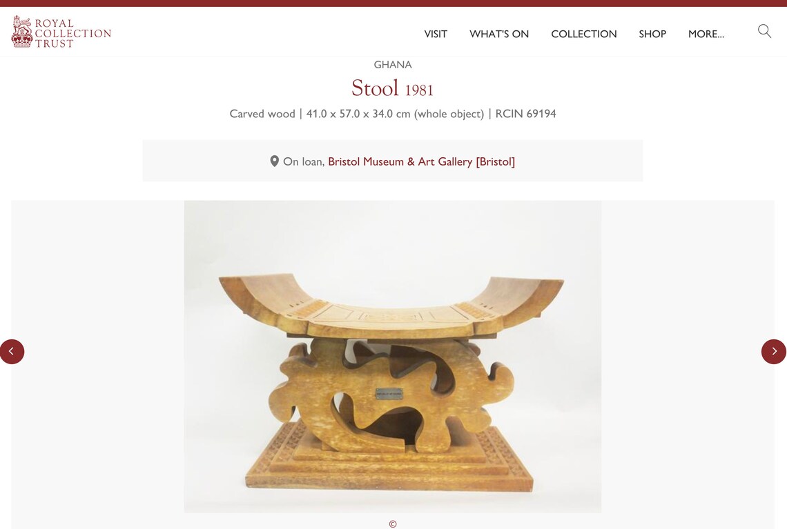 African Tribal Stool Royal Collection Queen Elizabeth Ghana 1960s Mid ...