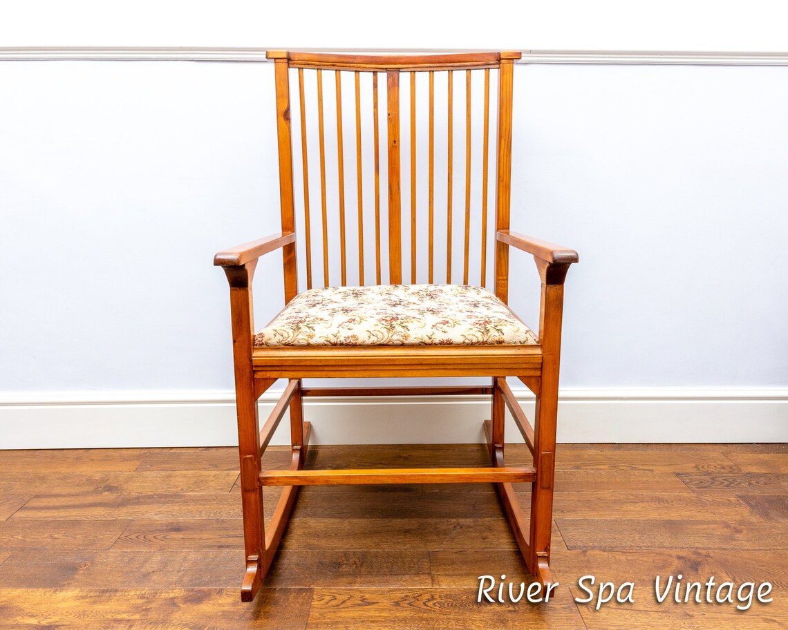 Lovely Large Unusual Arts & Crafts Style Rocking Chair, American ...