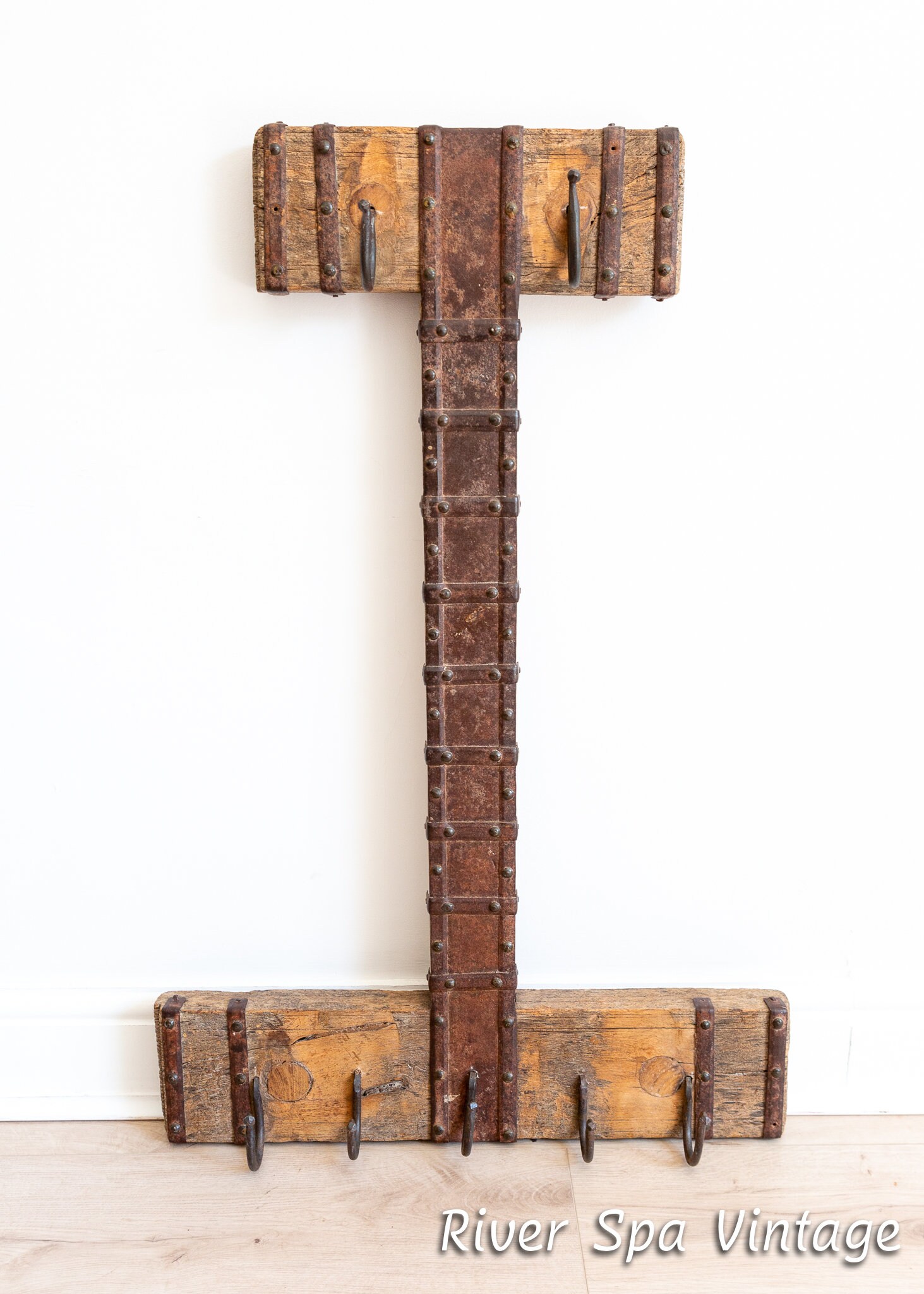 18th Century Rustic Gun Rack Horse Rack Tack Rack Oak Wrought Iron ...