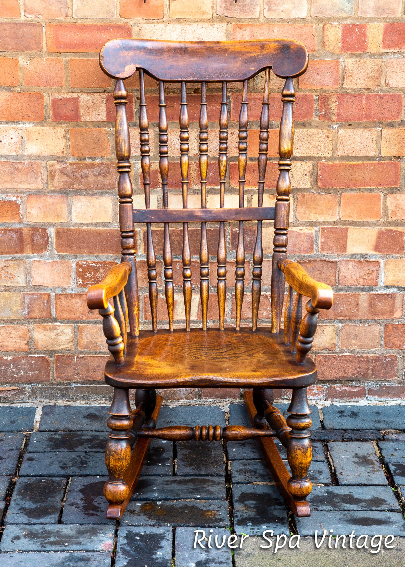 Antique Caistor Windsor Rocking Chair by John Shadford Lincolnshire ...