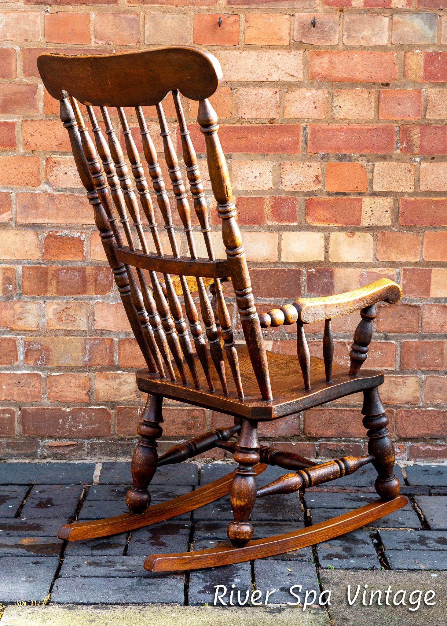 Antique Caistor Windsor Rocking Chair by John Shadford Lincolnshire ...