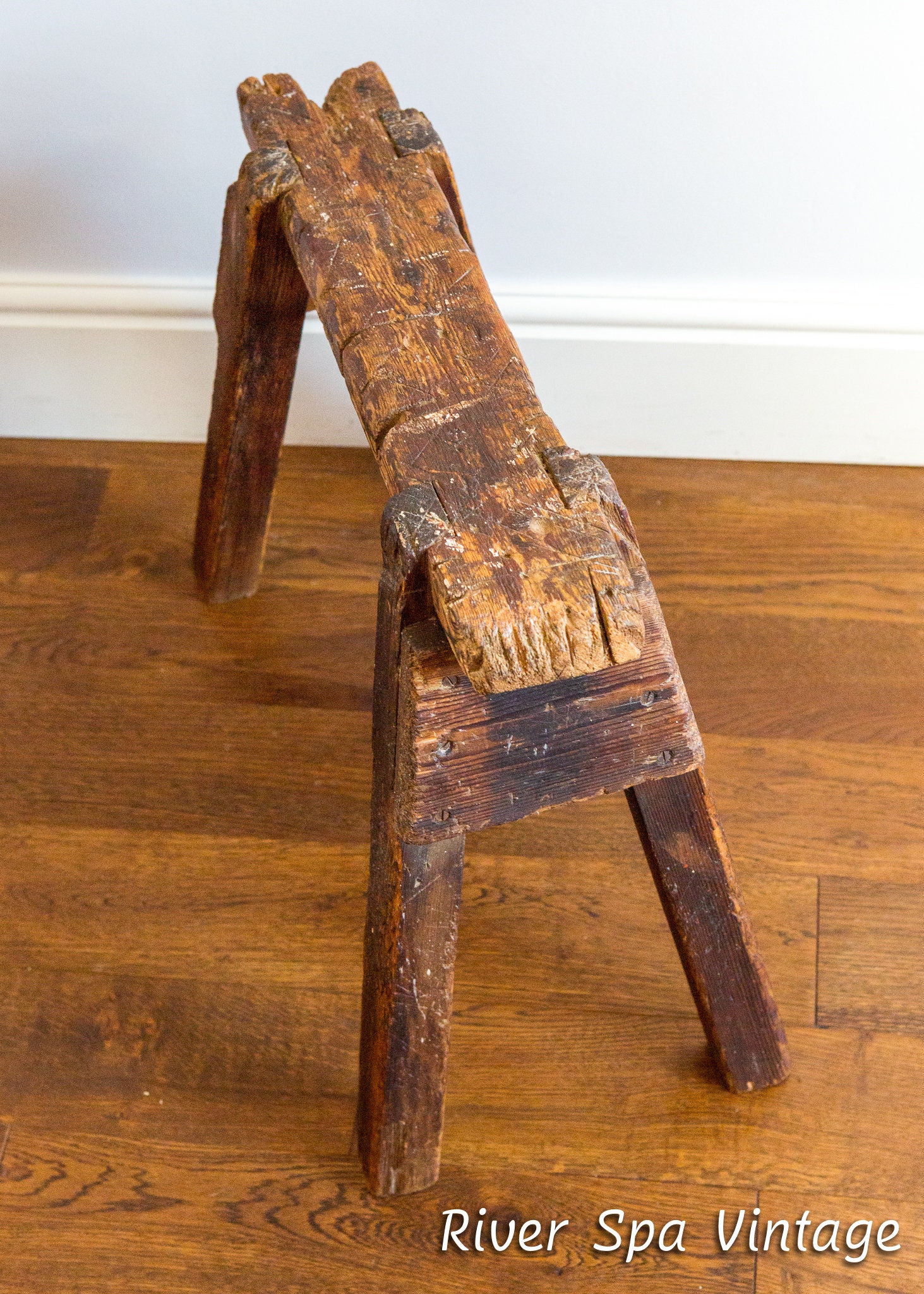 Vintage Rustic Industrial Decorative Sawhorse Carpenter's Trestle ...