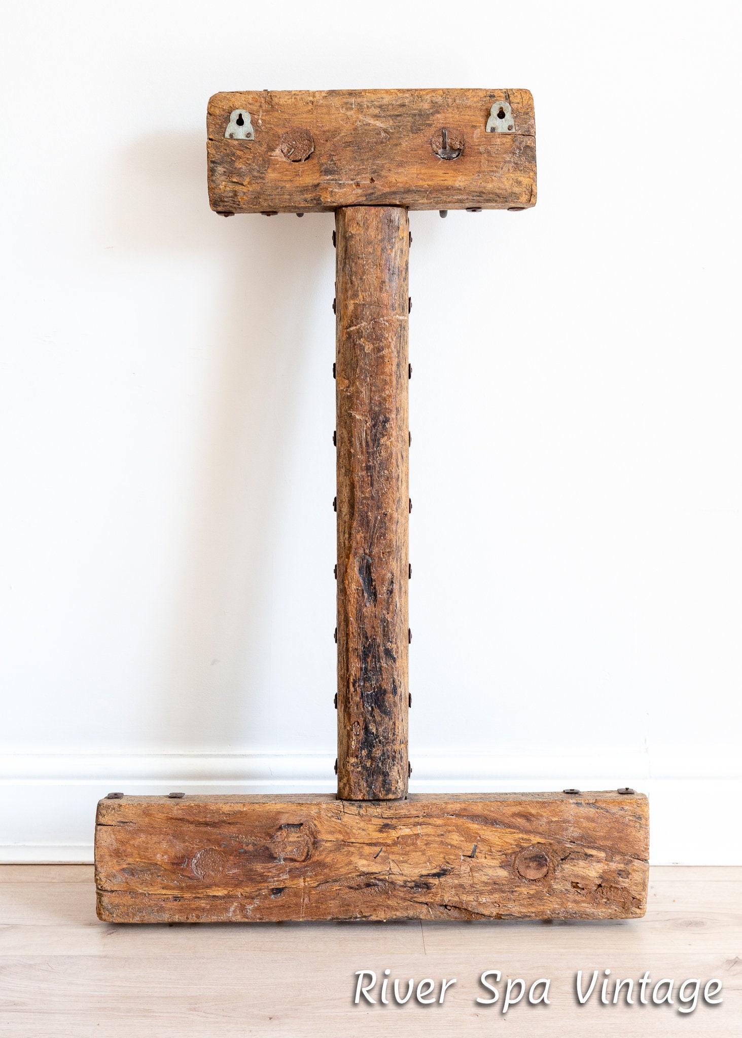 18th Century Rustic Gun Rack Horse Rack Tack Rack Oak Wrought Iron ...