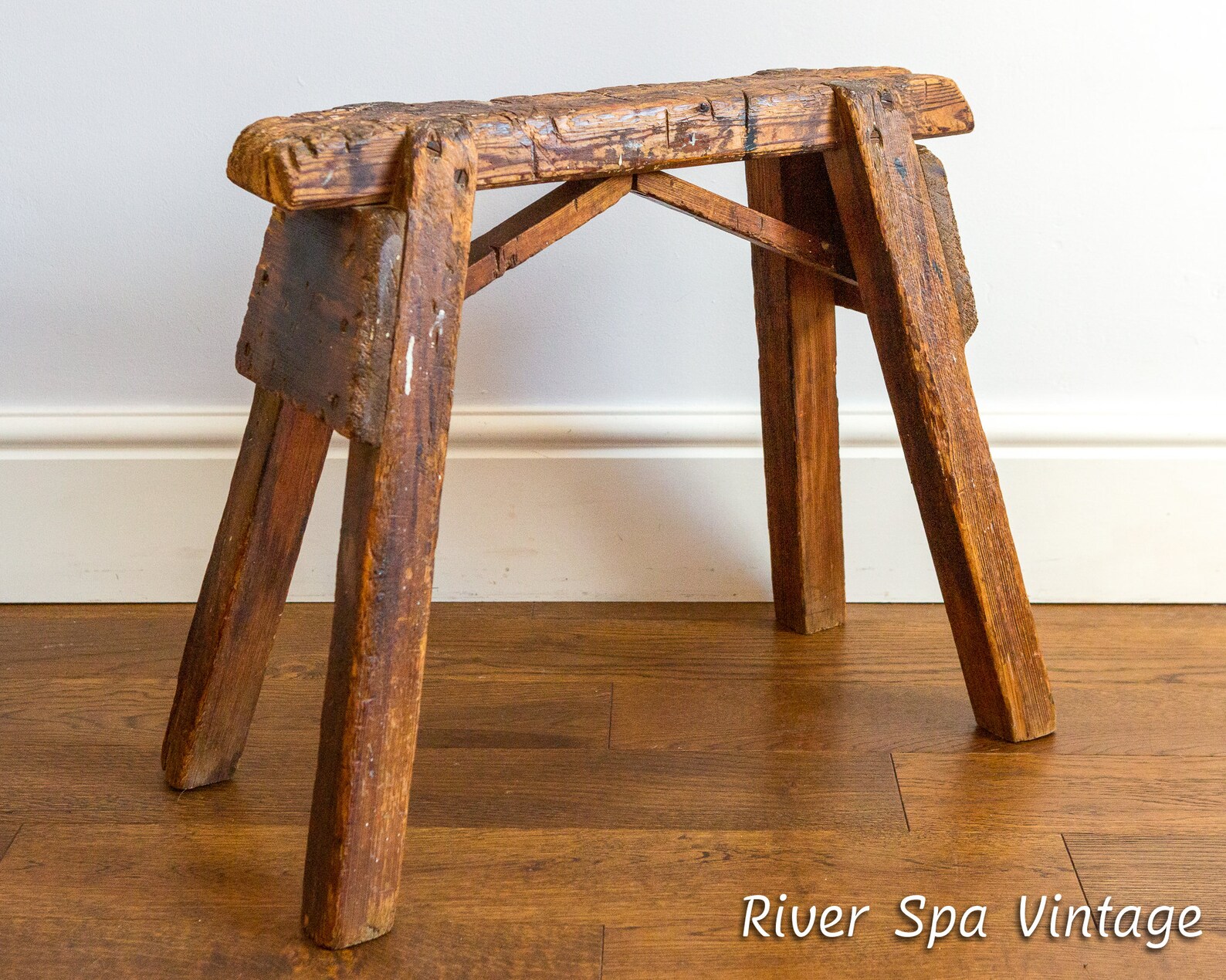 Vintage Rustic Industrial Decorative Sawhorse Carpenter's Trestle ...