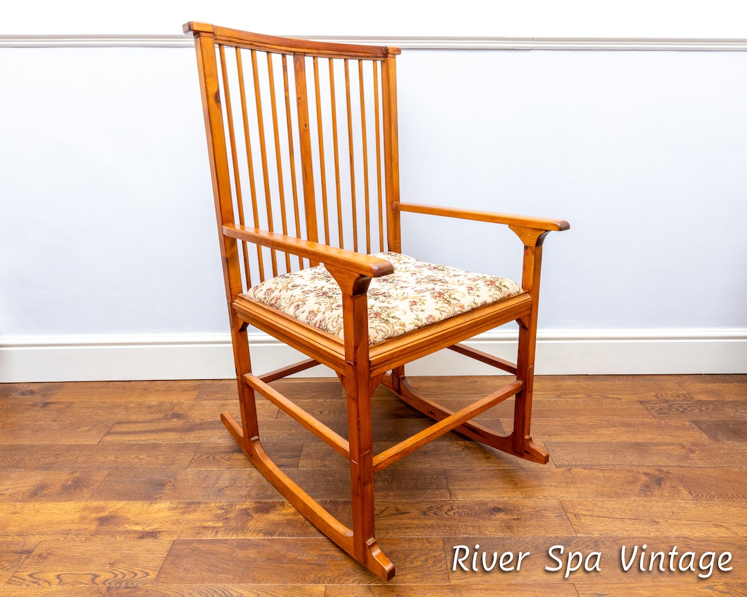 Lovely Large Unusual Arts & Crafts Style Rocking Chair, American ...