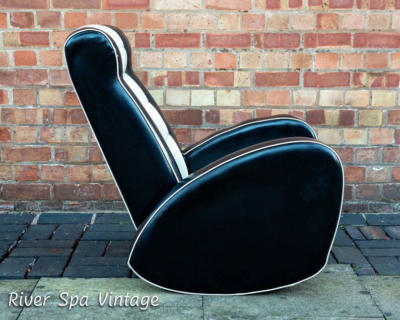 1950s Americana Style Rocking Chair Rockabilly Lounge Chair Black White ...