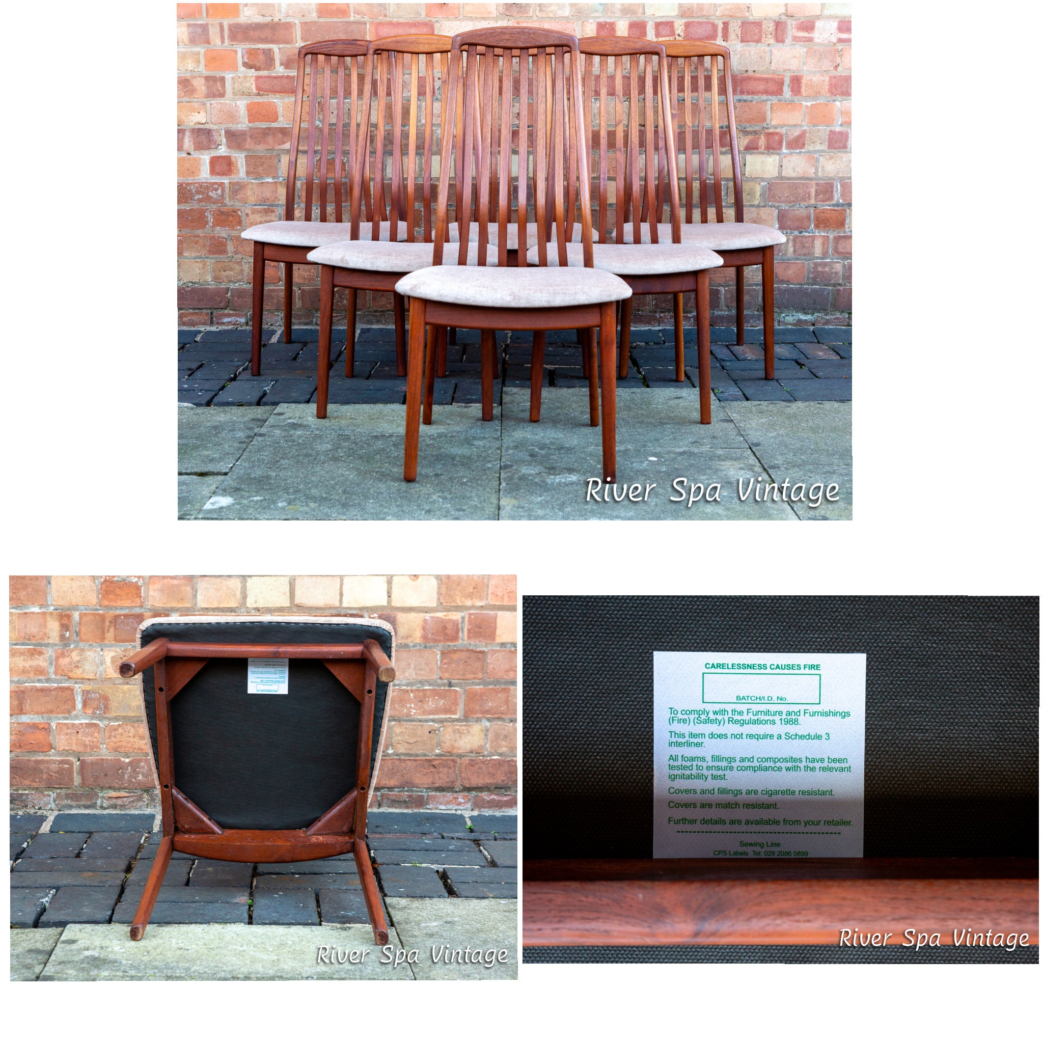 Teak Danish Dining Chairs by Preben Schou Set of 6 High Back Mid ...