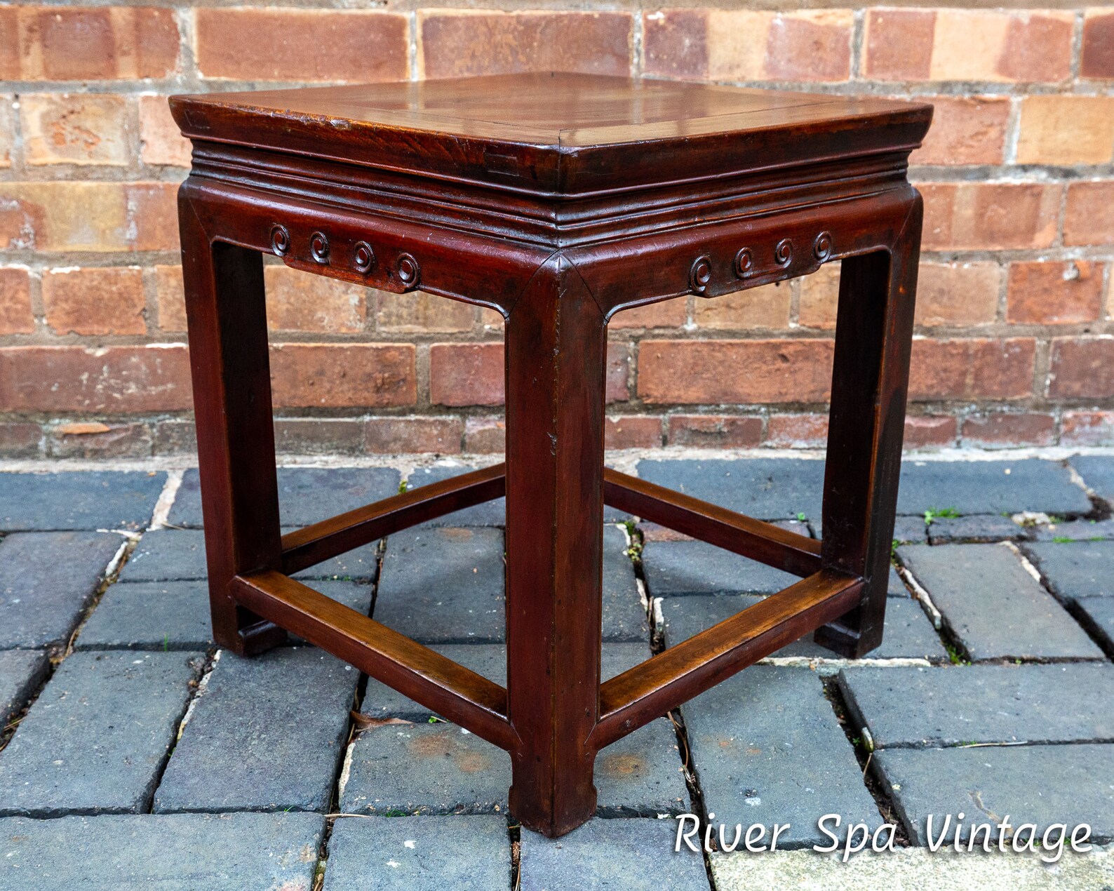 Antique Chinese Square Table Red Elm Stool Shanxi Province Lamp Table ...