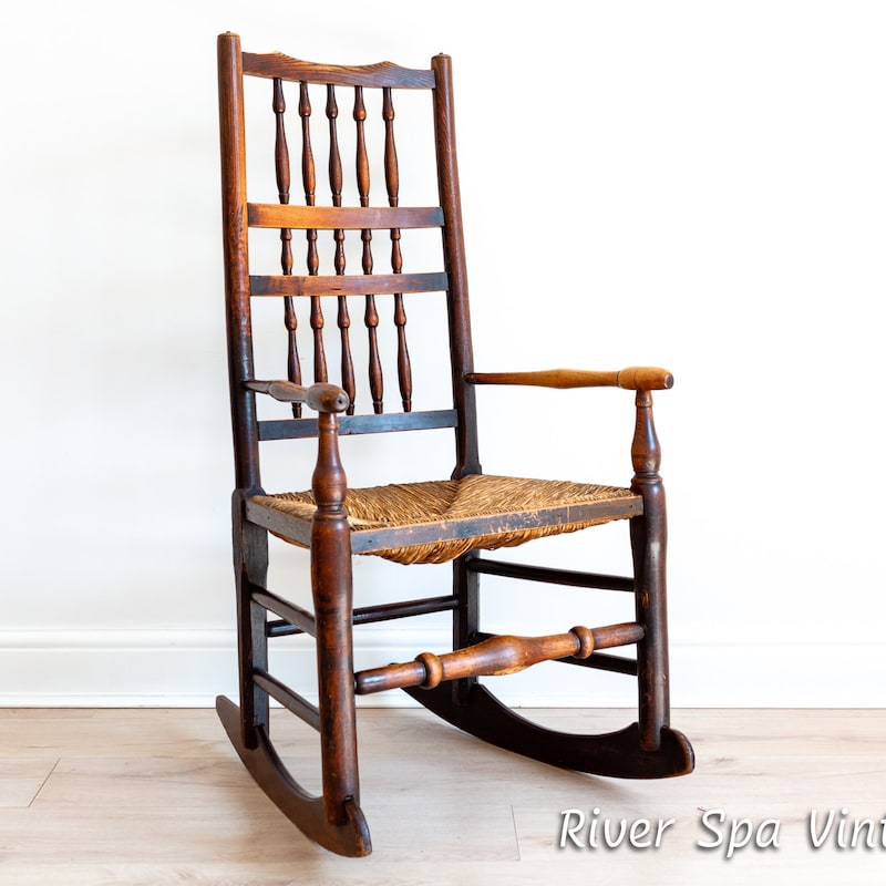 Antique Spindle Back Rocking Chair - Etsy