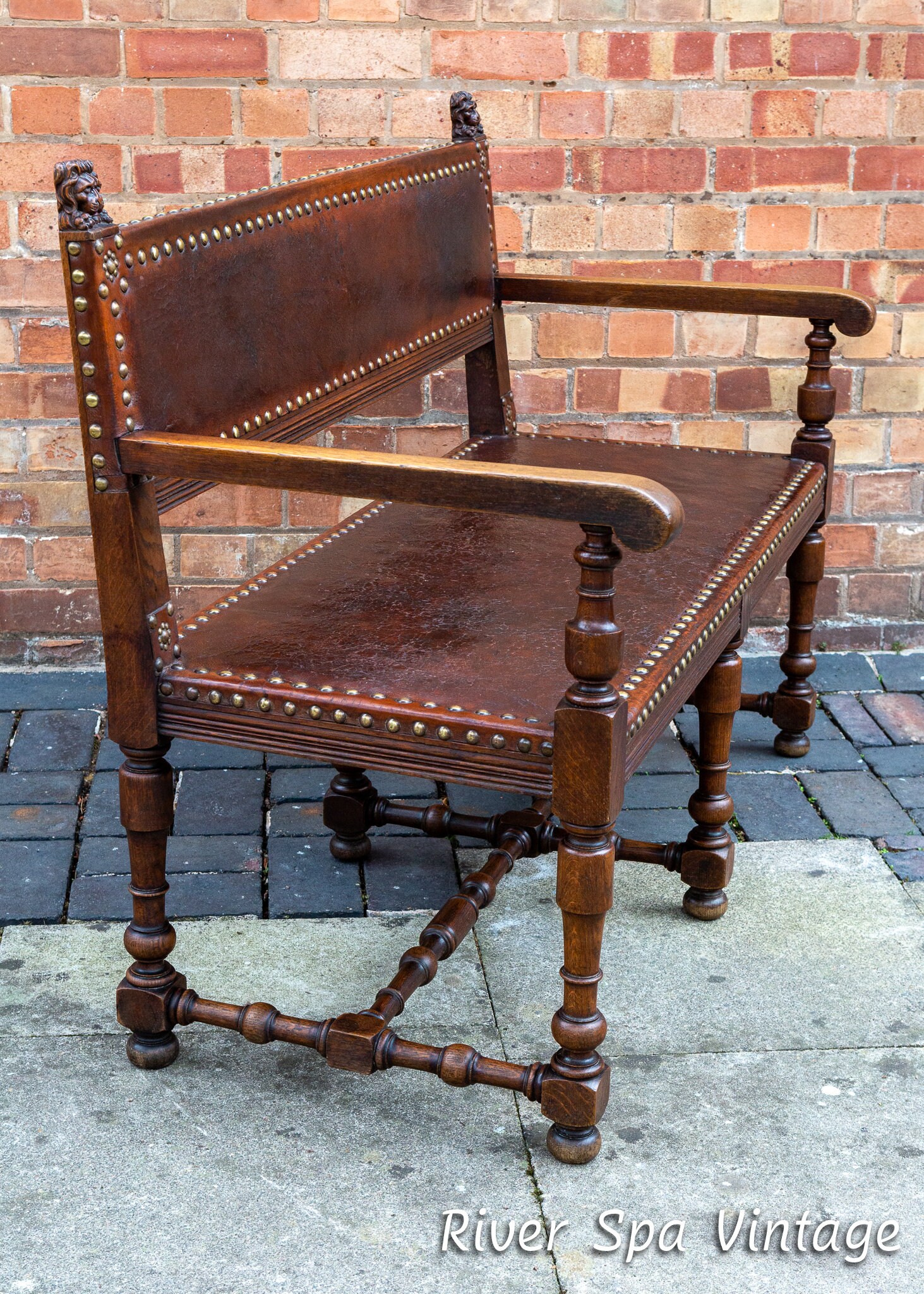 Antique Mexican Leather Benches