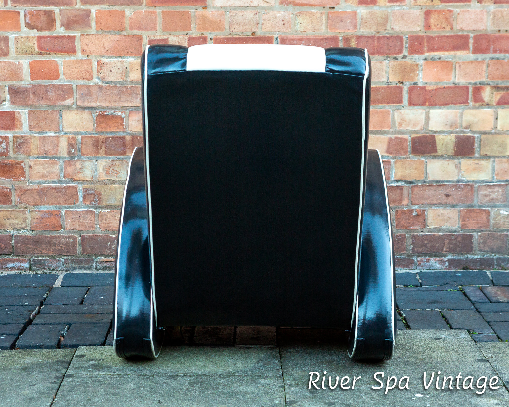 1950s Americana Style Rocking Chair Rockabilly Lounge Chair Black White ...