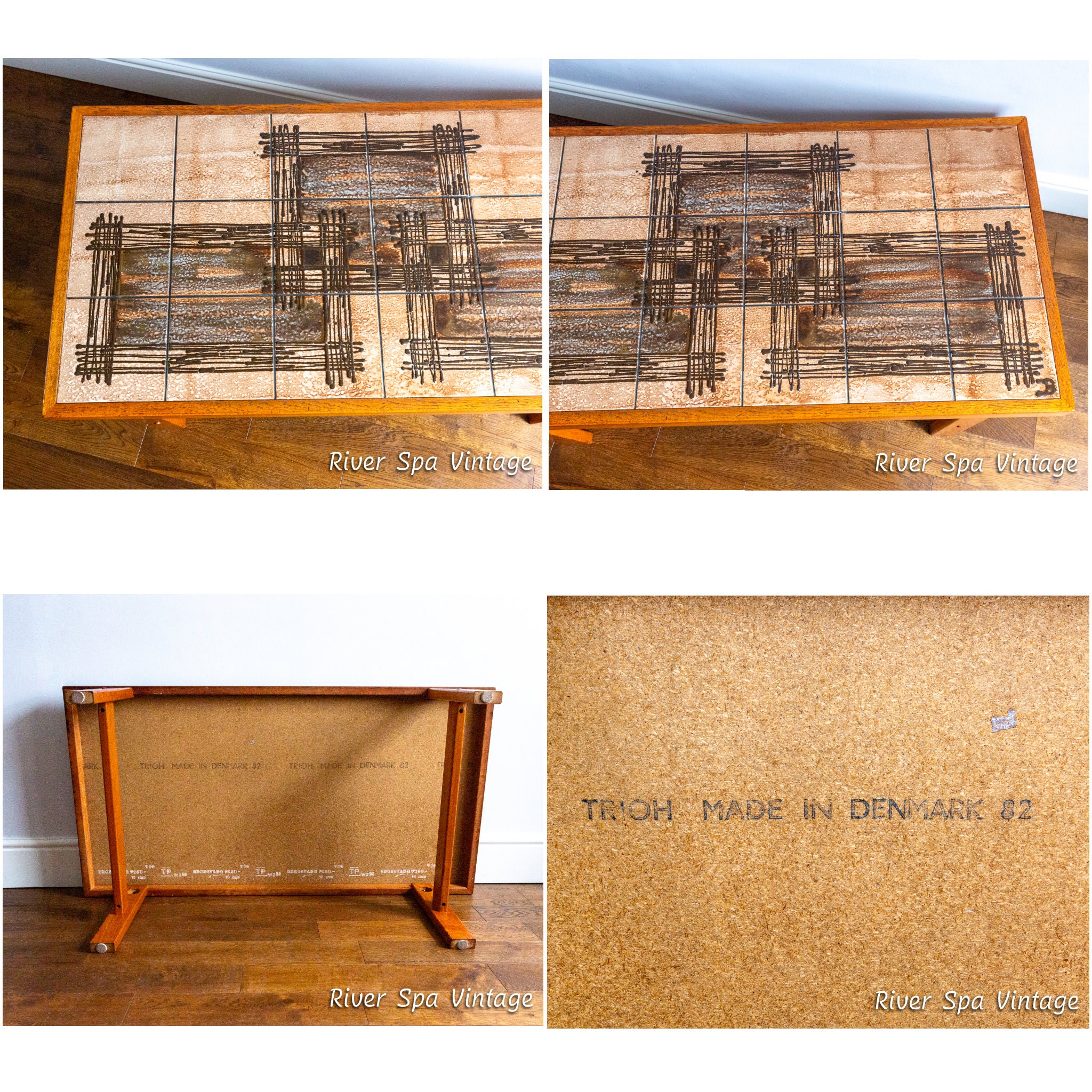 Vintage XL Danish Ceramic Coffee Table by Trioh Ox Art, MCM ...